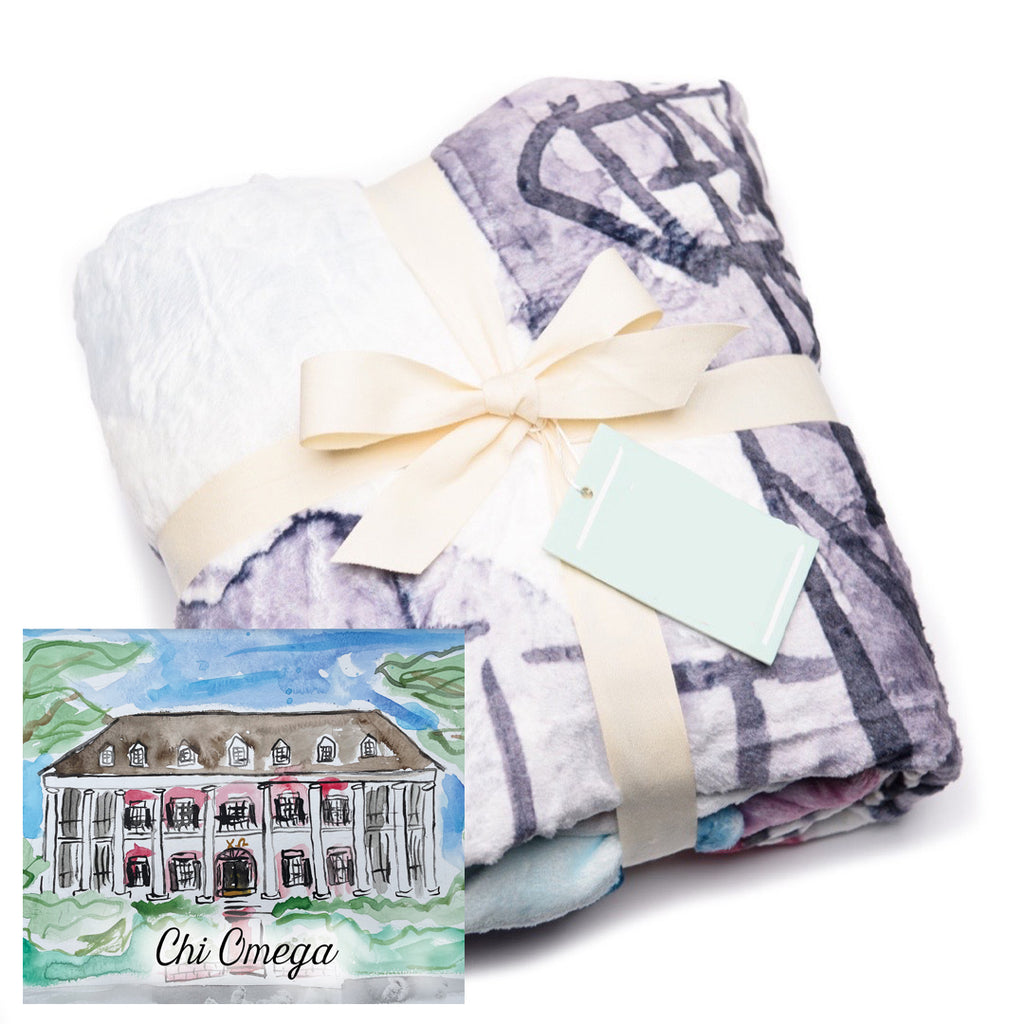 CHI OMEGA LSU HOUSE BLANKET – Sanctuary Home & Gifts